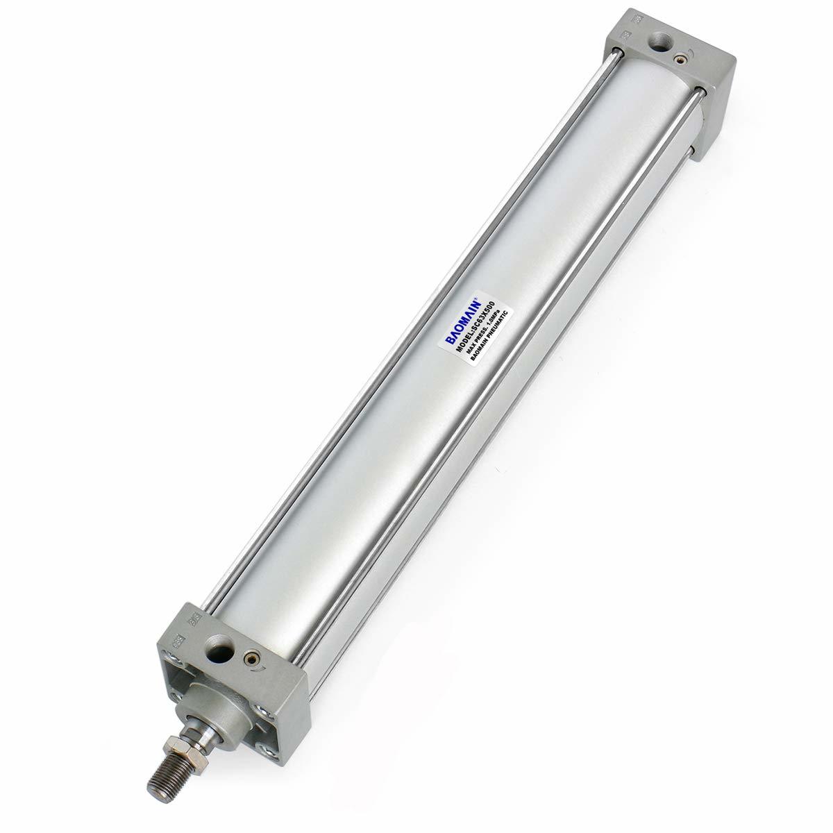 Baomain Pneumatic Air Cylinder SC 63 x 500 PT 3/8, Bore: 2 1/2 inch, Stroke: 20 - Hydraulics ...