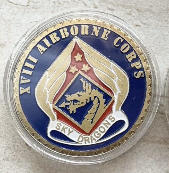US ARMY XVIII AIRBORNE CORPS "Sky Dragons" Challenge Coin with Velvet ...