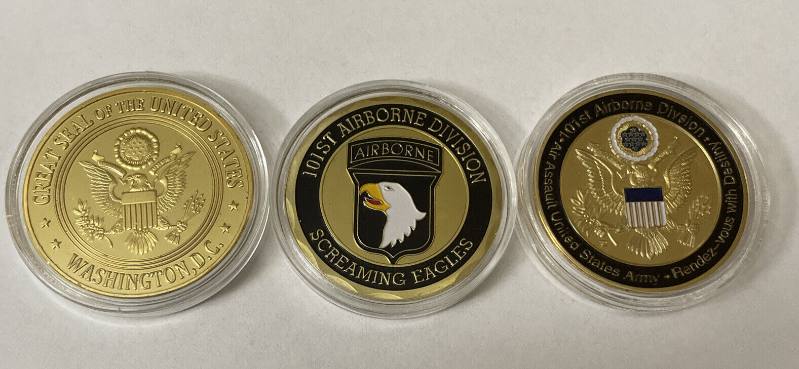 101st Airborne Division Screaming Eagles US Army Challenge Coin Collection 3 Lot - Current ...