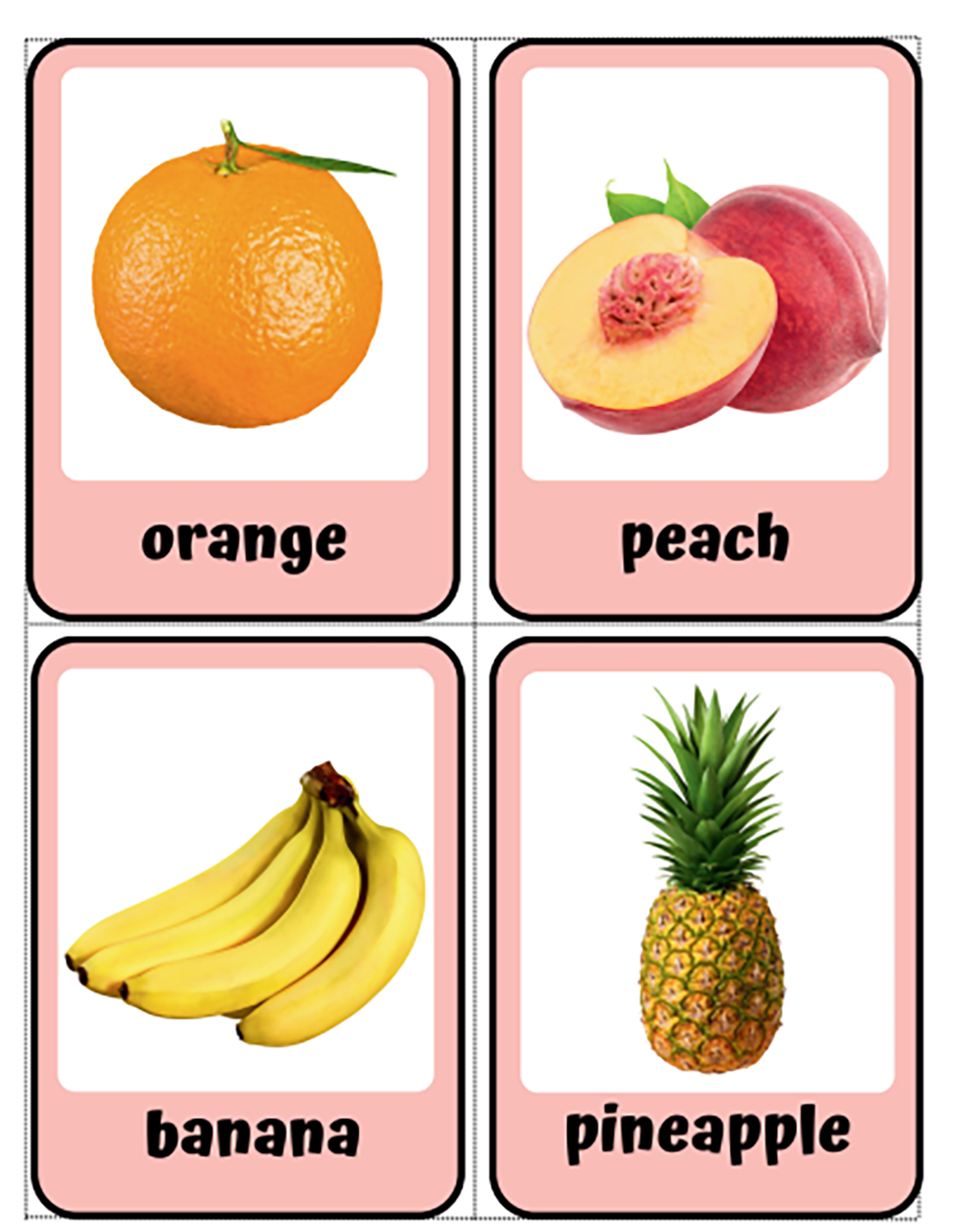 Fruits - 45 Editable Flashcards - Pre School - Educational - PDF ...