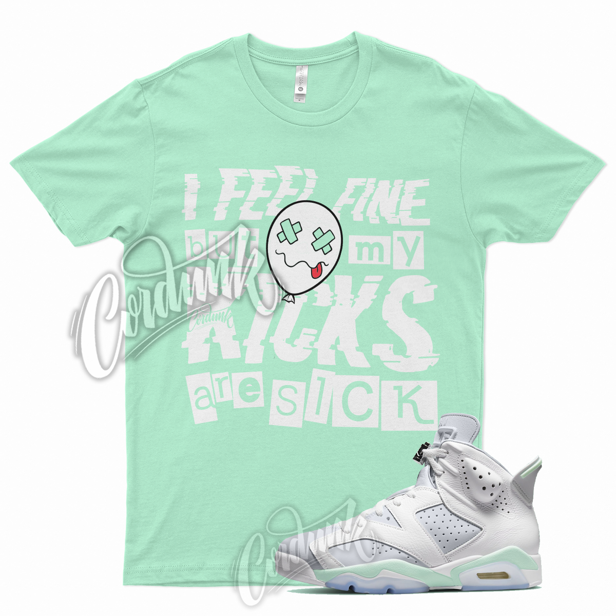 SICK T Shirt for J1 6 WMNS Mint Foam Pure Platinum Green Glow Dunk Low ...