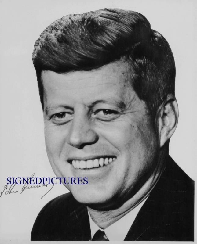 JOHN F KENNEDY AUTOGRAPHED 8x10 RP PHOTO USA PRESIDENT JFK 1960 ...