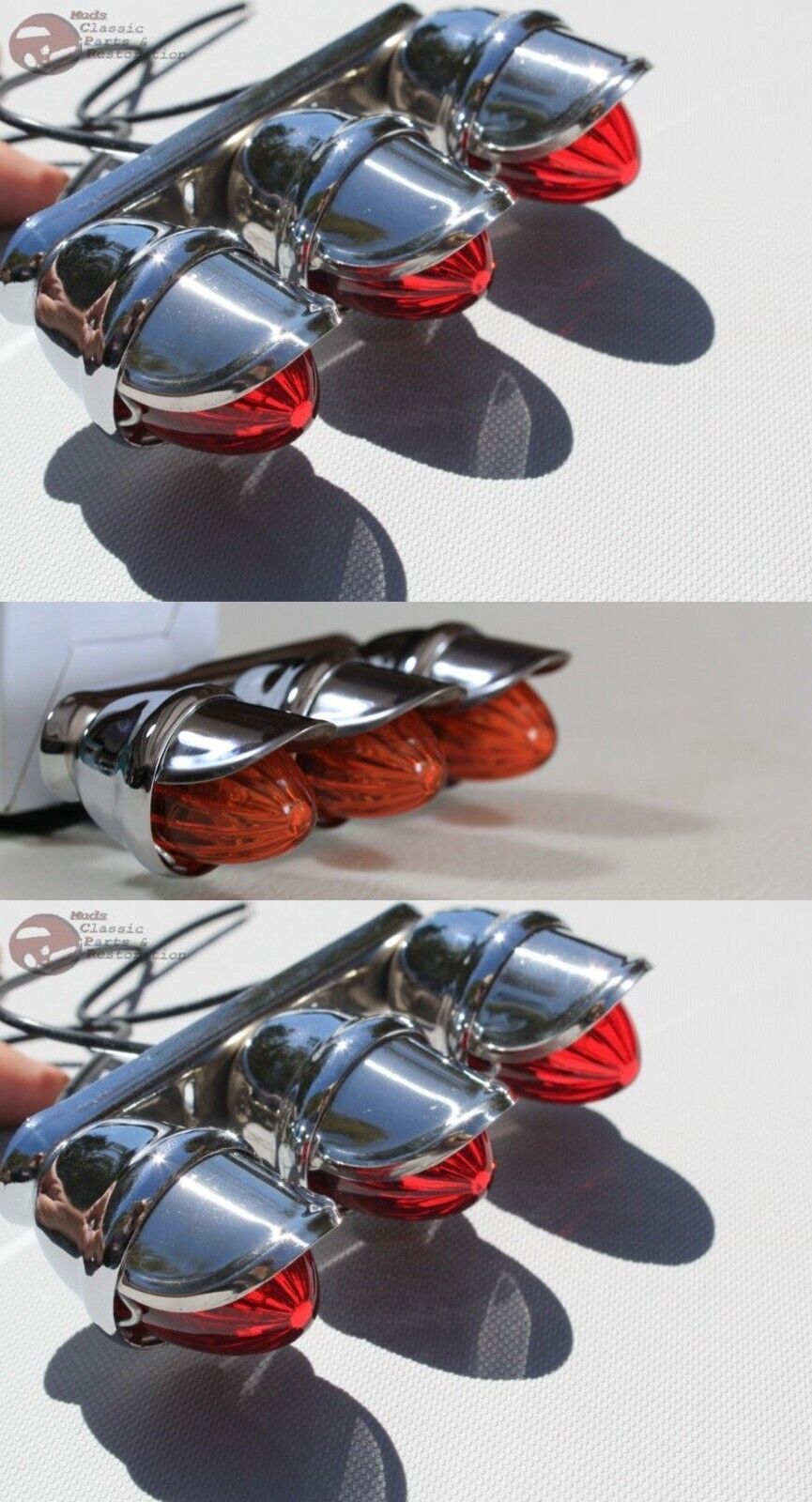 Mini Outside Tri Marker Light Set Visor Bolt On Custom Truck Red ...