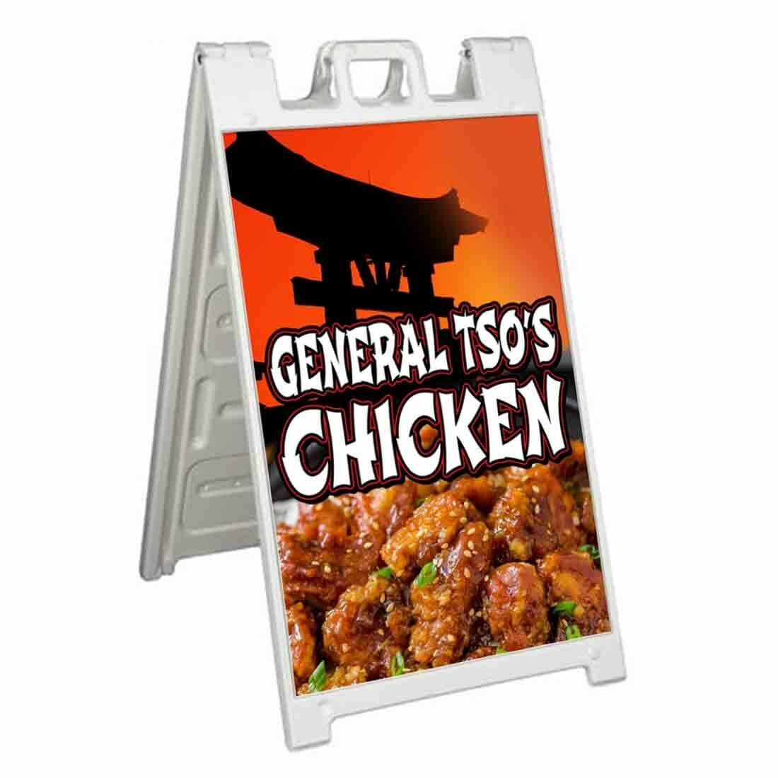 GENERAL TSO'S CHICKEN Signicade 24x36 Aframe Sidewalk Sign Banner Decal ...