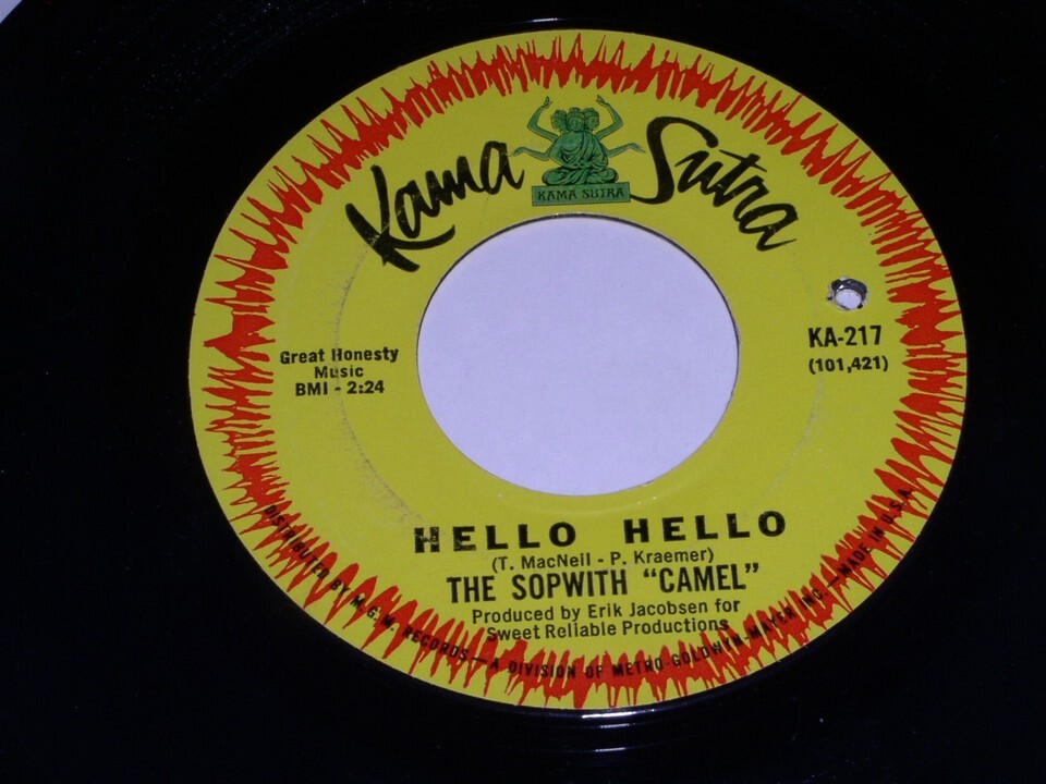 The Sopwith Camel Hello Hello Treadin' 45 Rpm Record Kama Sutra Label ...