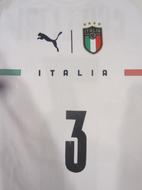 Giorgio Chiellini Italy 20/21 Euro Match Slim White Away Soccer Jersey ...