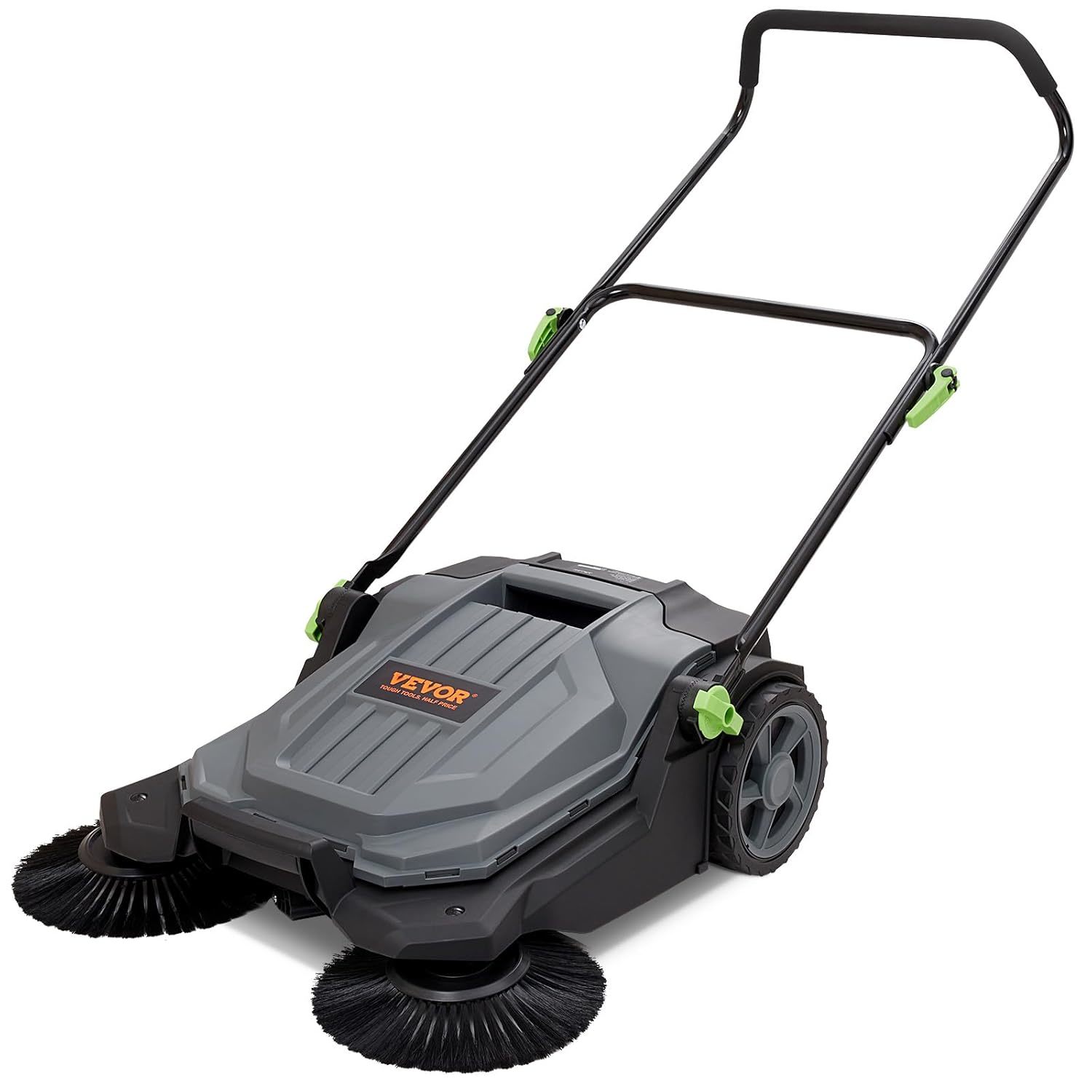 VEVOR 25.6" Sweeping Width Floor Sweeper Manual Non-Electric 5-Gallon ...