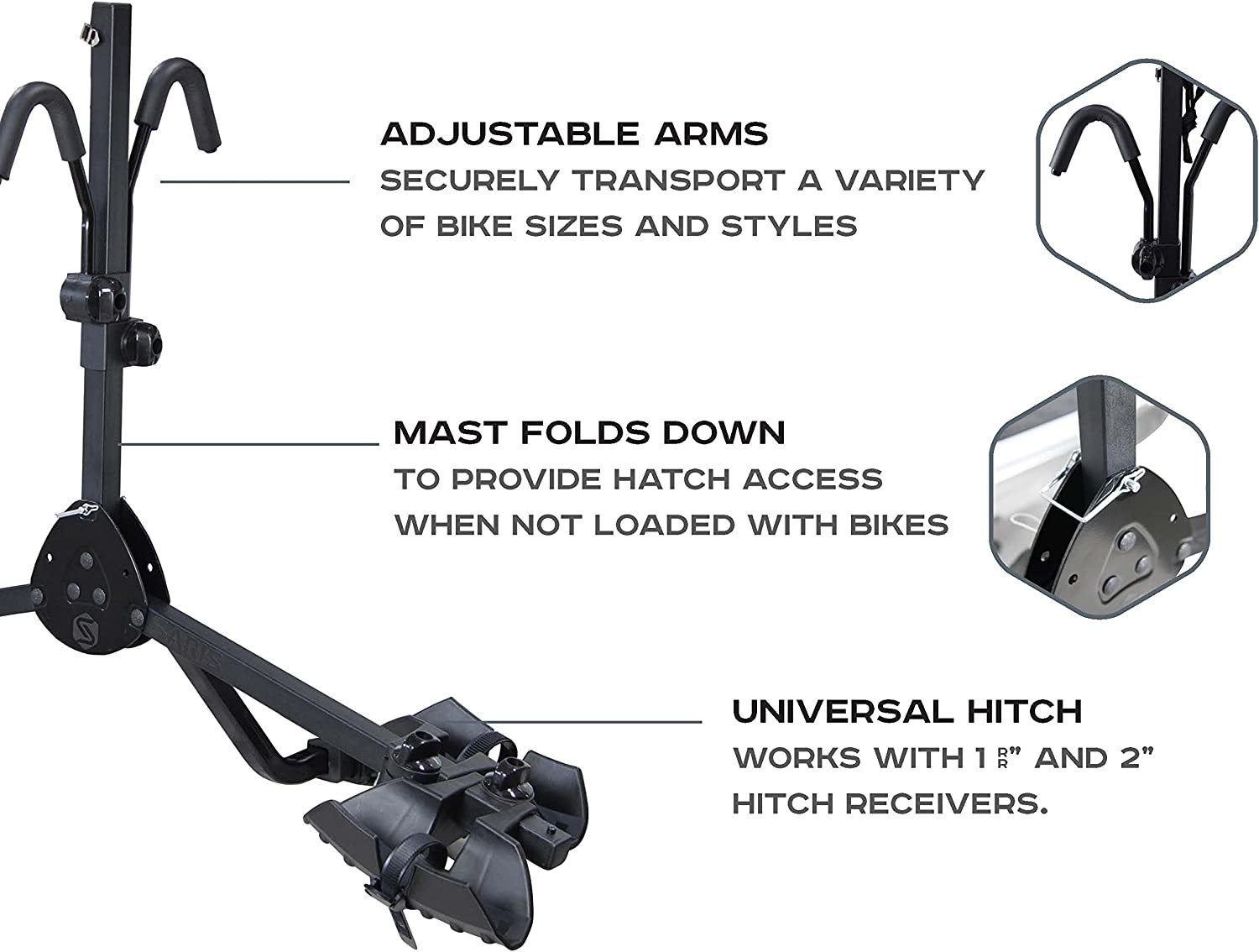Saris Bicycle Racks, All Star Tray Style Hitch Rack, Mount 2 Bikes ...