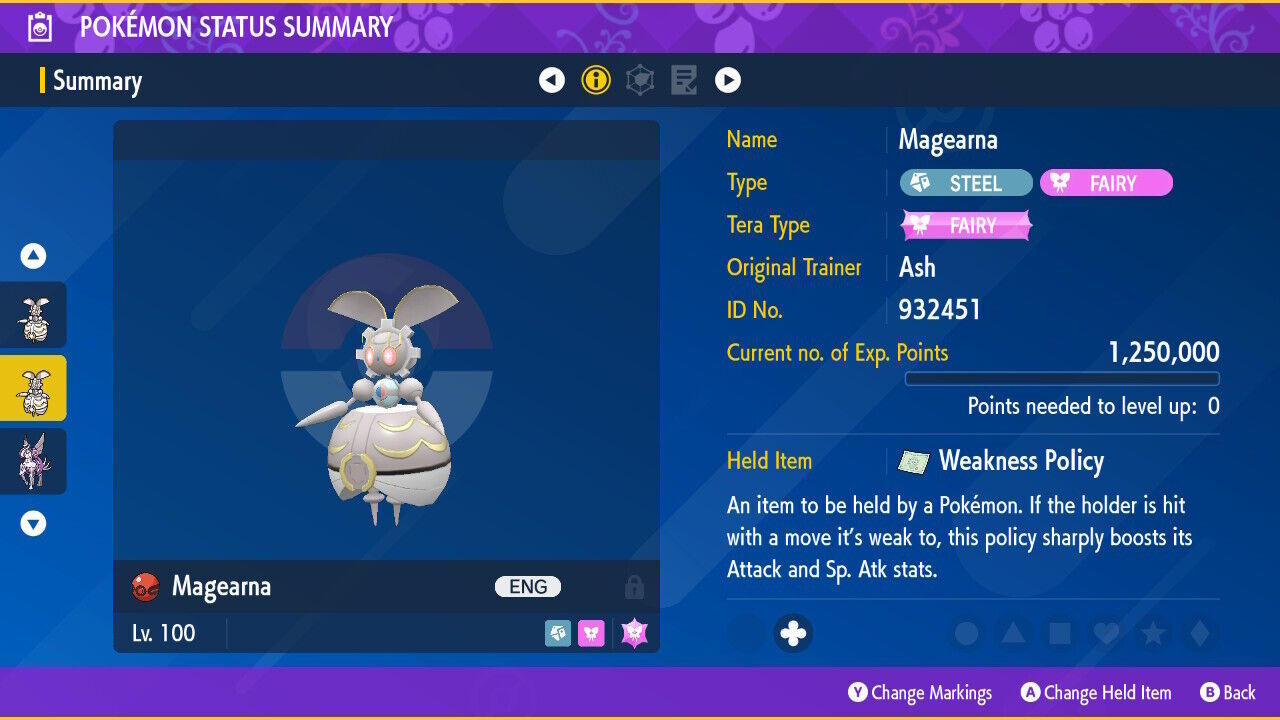 Shiny Magearna Ultra Ball Original Magearna Legendary Pokemon Scarlet ...