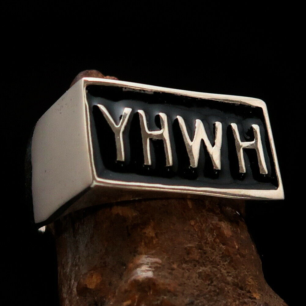 Perfectly crafted Men's Ring black YHWH Yahweh God of Israel - Sterling ...