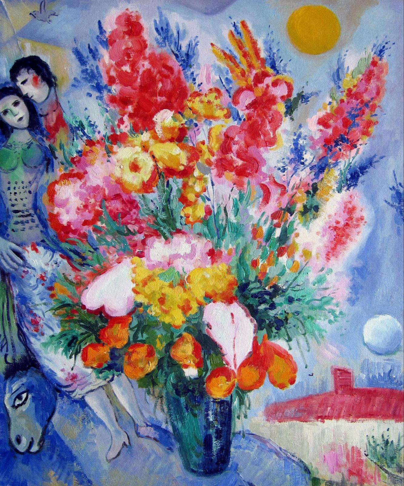 20x24 inches Rep. Marc Chagall stretched Oil Painting Canvas Art Wall ...