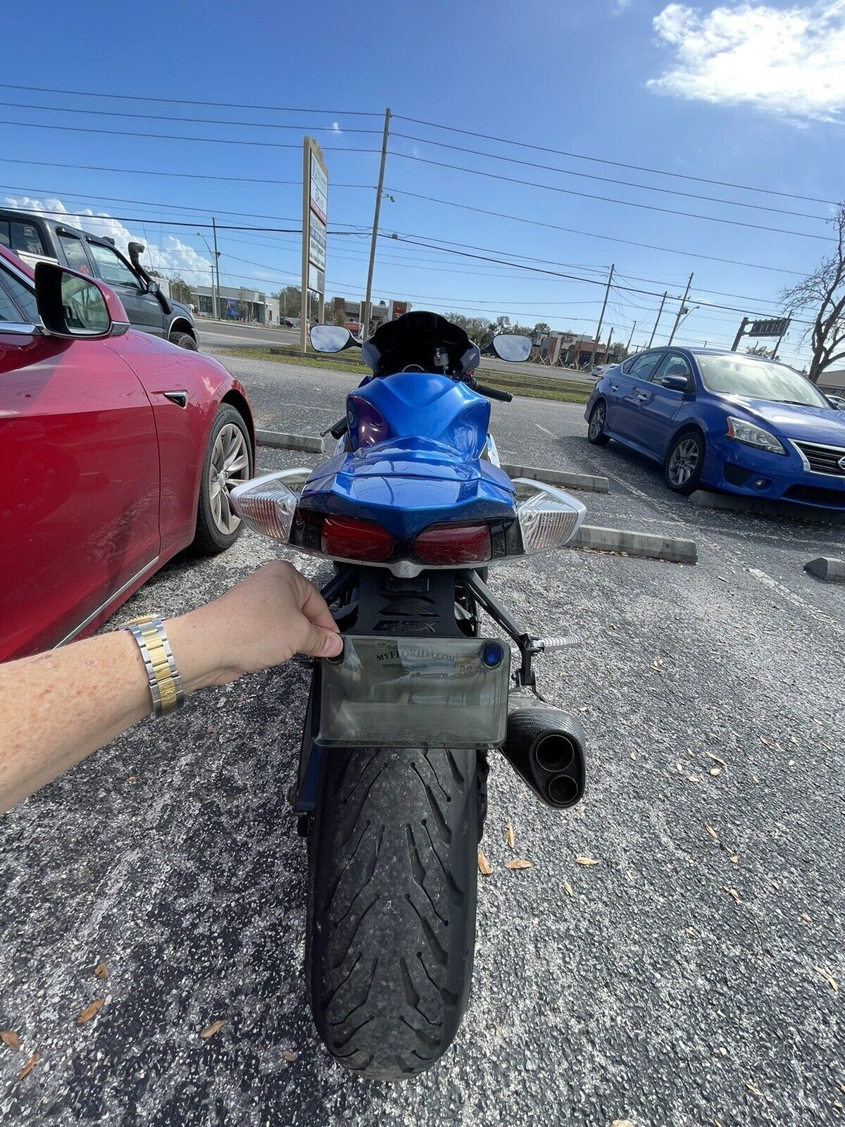 Motorcycle TINTED Lens + Plate Cover against Red Light / Speed Camera ...