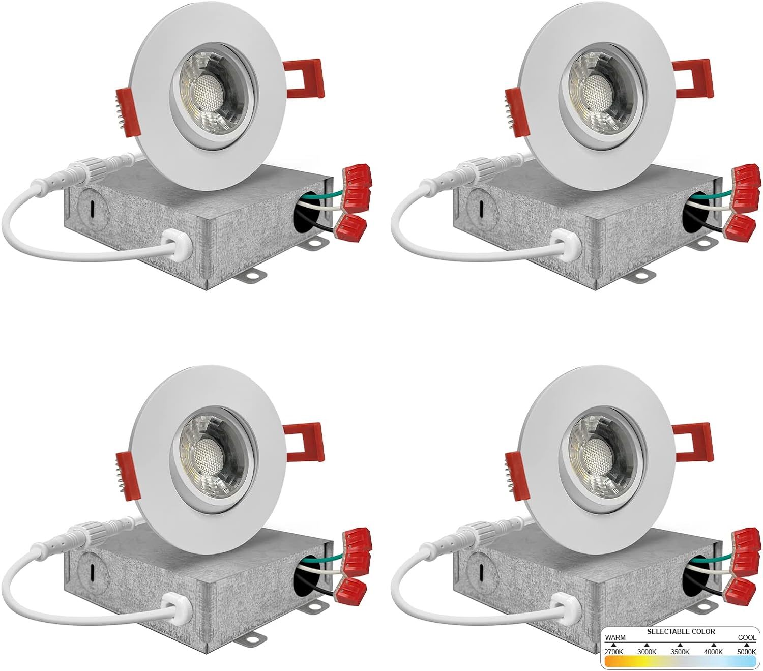 The Nuwatt 3 Inch Round Black Led Gimbal Recessed Downlight, Canless ...