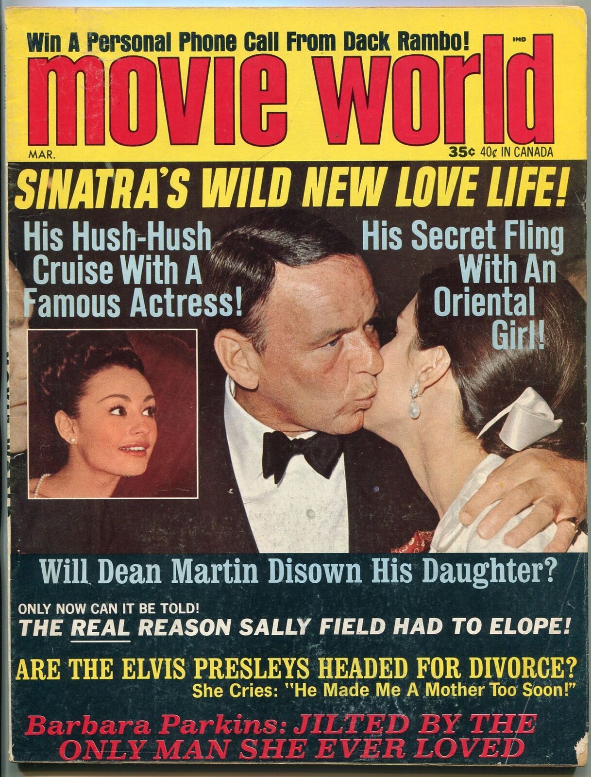 Movie World Magazine March 1969- Frank Sinatra- Dean Martin- Elvis ...