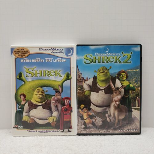 Shrek (DVD, 2003) and Shrek 2 (DVD, 2004) full screen, children's ...
