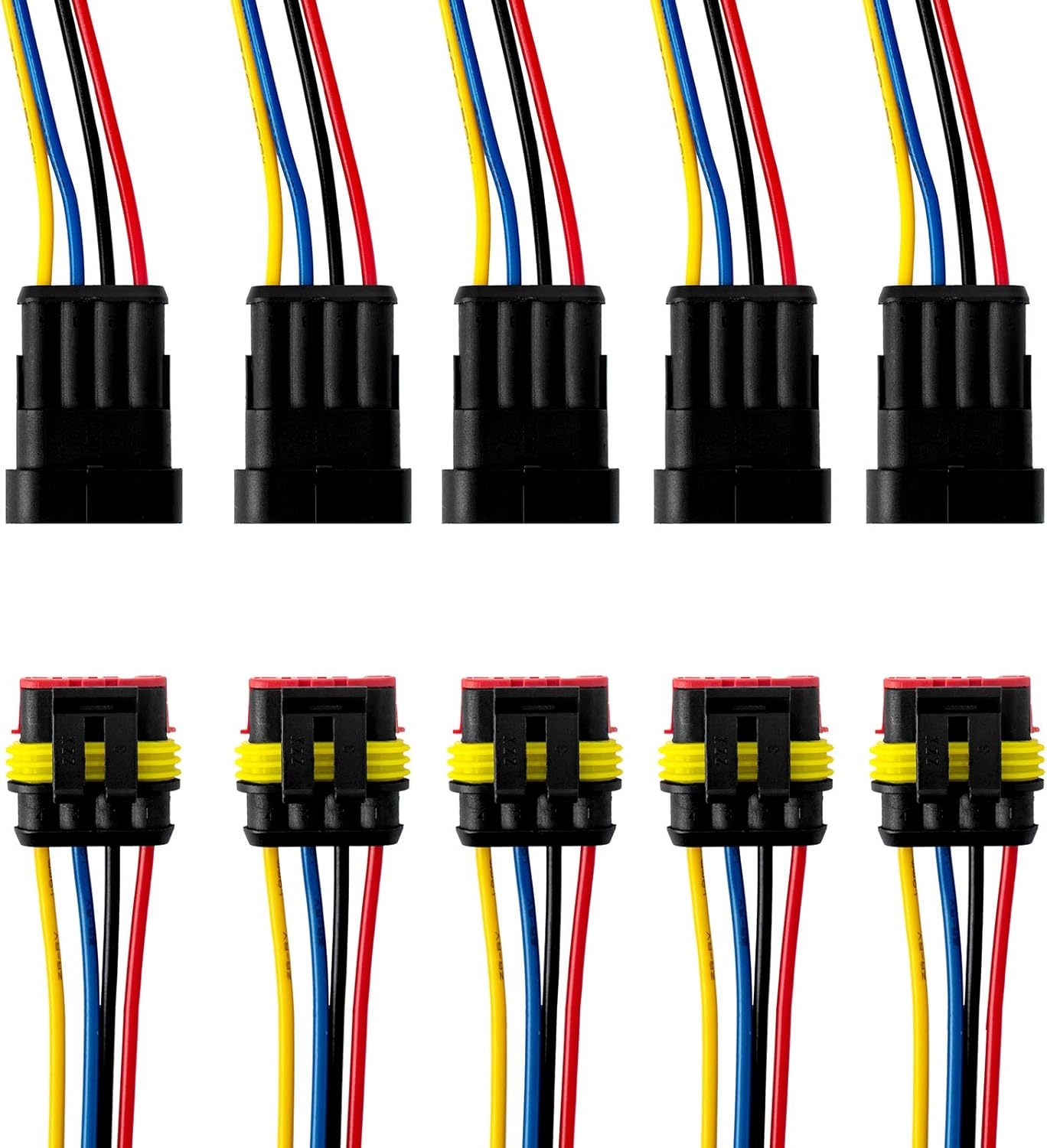 4 Pin Way 16 Awg Car Waterproof Electrical Connector Plug With Wire Awg ...