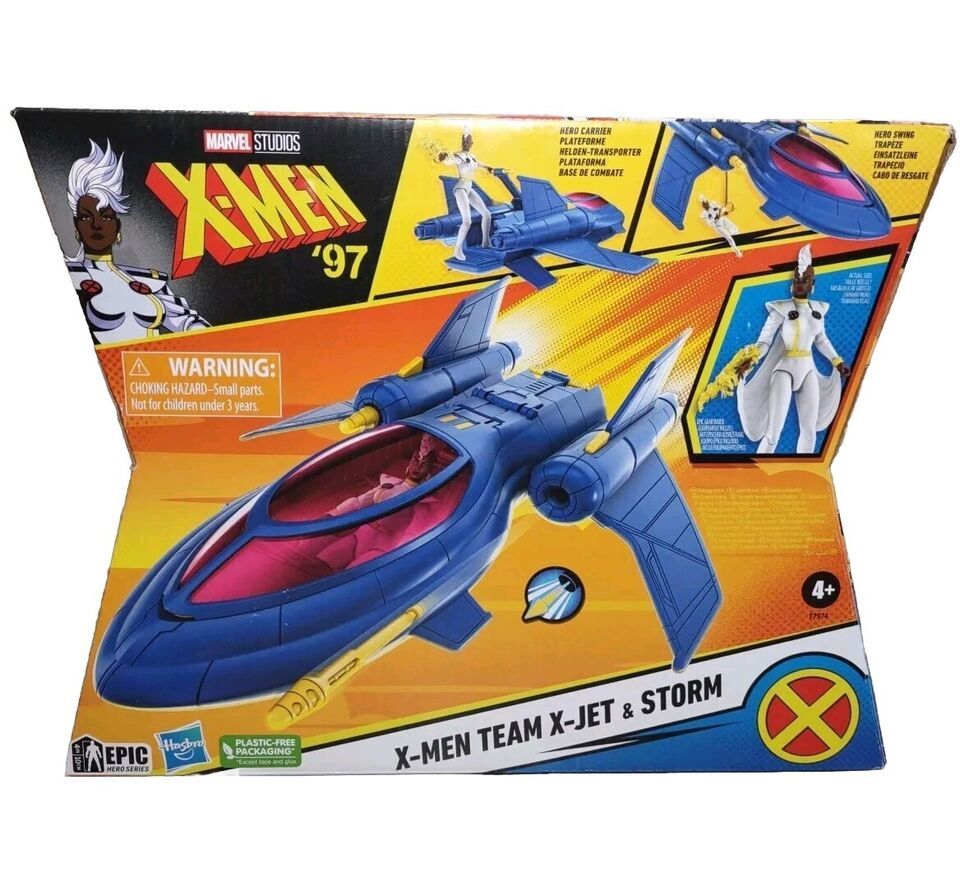 X-Men 97 Epic Heroes X-Jet with Storm 4” Action Figure Set Brand New ...