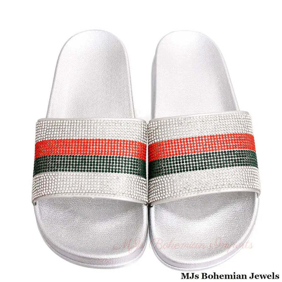 Experience comfort and style with our Silver Slides Size 11 - Slippers