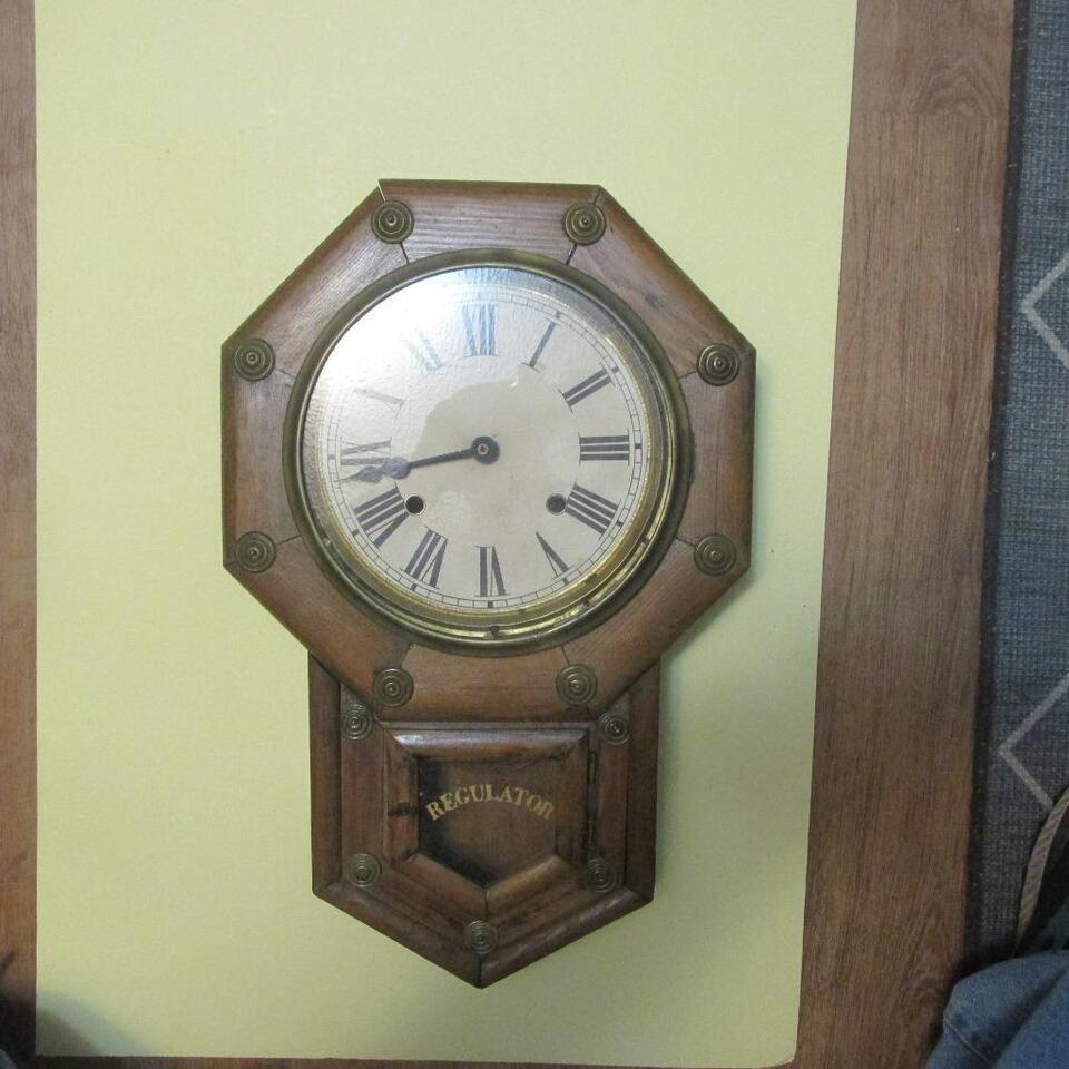 Antique Regulator Clock Frame Only, No Internal Works, For Restoration ...