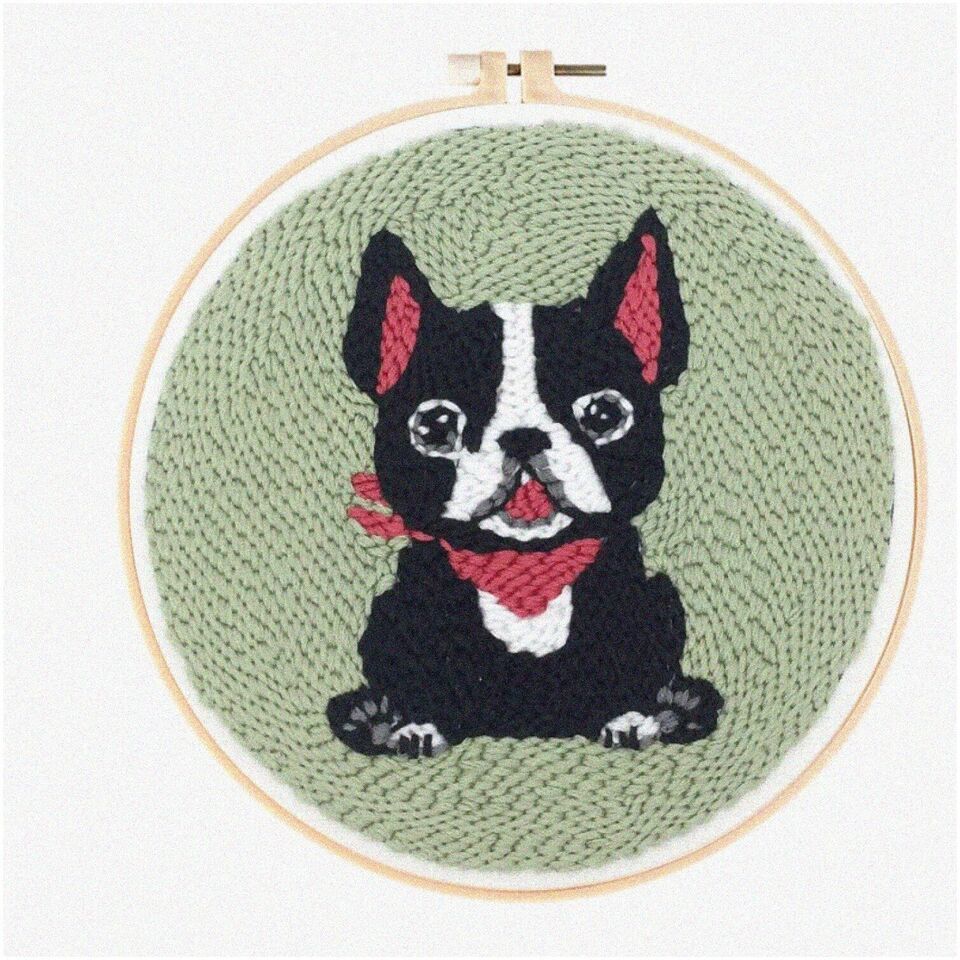Pawfect Punch: Boston Terrier Edition - Beginner Punch Needle Kit with ...