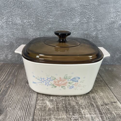 Corning Ware Symphony 3 Liter A-3-B Casserole Dish Amber Lid Pyrex - Dishes