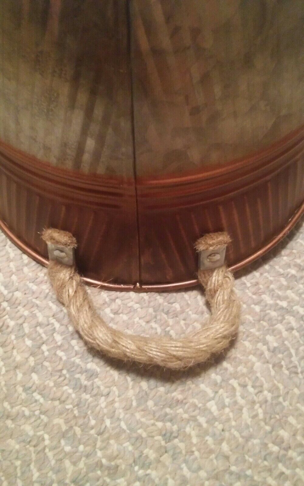 000 Copper Finish Galvanized Beverage Tub - Bronze Rope Handles Country ...