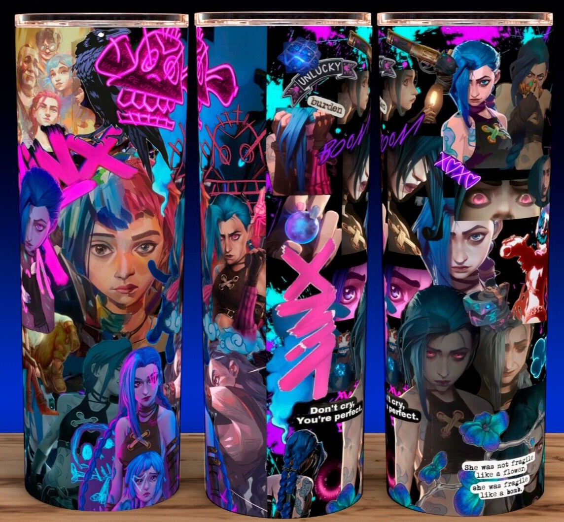 Jinx Arcane League of Anime Legends Collection Gamer Cup Mug Tumbler ...