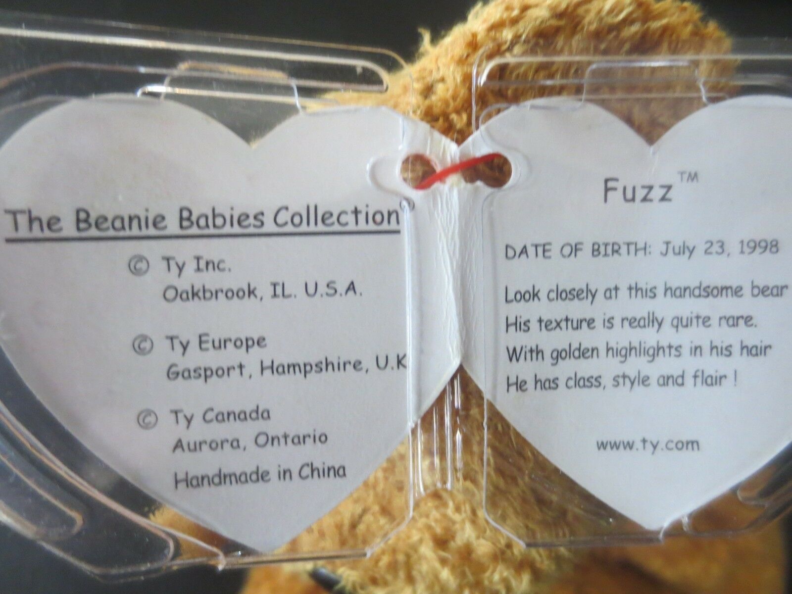 Ty Beanie Baby Fuzz 1998 5th Generation Hang Tag Gasport Tag Error ...