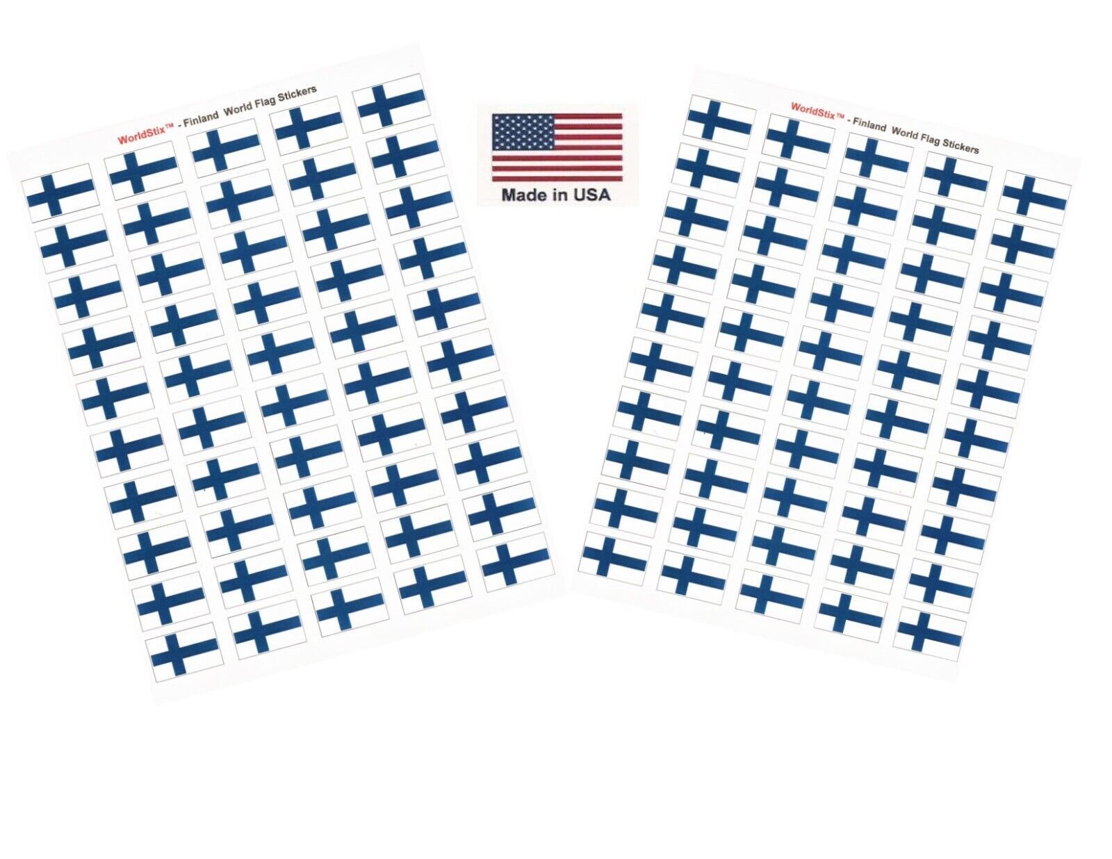 100 Finland Flag Stickers; 1.5" x 1" Self Adhesive Flag Scrapbook ...