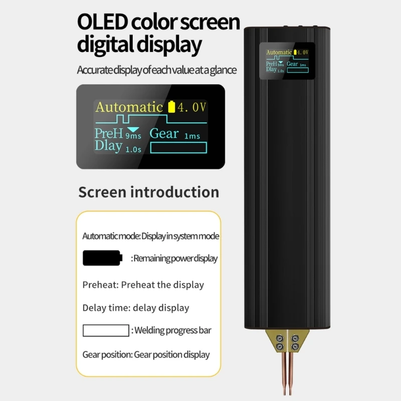 DIY Spot Welder Portable 80 Gears Spot Welding hine OLED Colored Screen ...