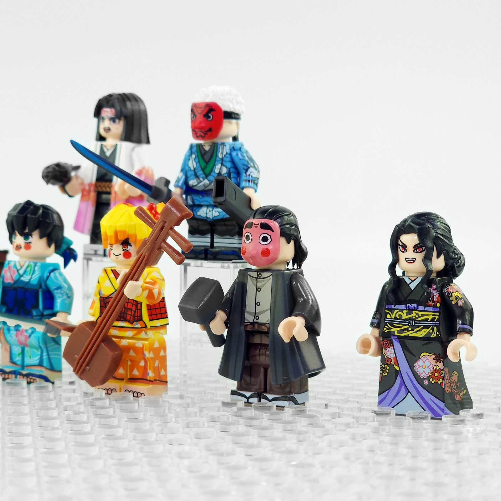 8pcs Demon Slayer Tanjiro Kozo Kanamori Muzan Kiriya Ubuyashiki ...