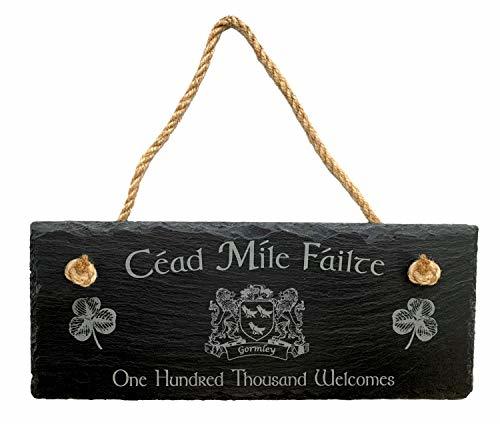 Gormley Irish Coat of Arms Slate Plaque Blessing - "Céad Míle Fáilte ...