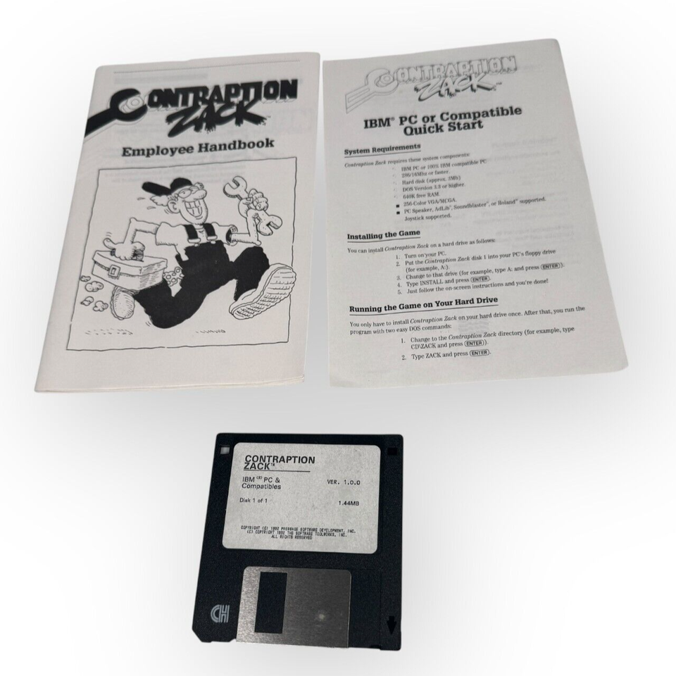 Contraption Zack Retro IBM PC Compatible 3.5" Floppy Platformer Game ...