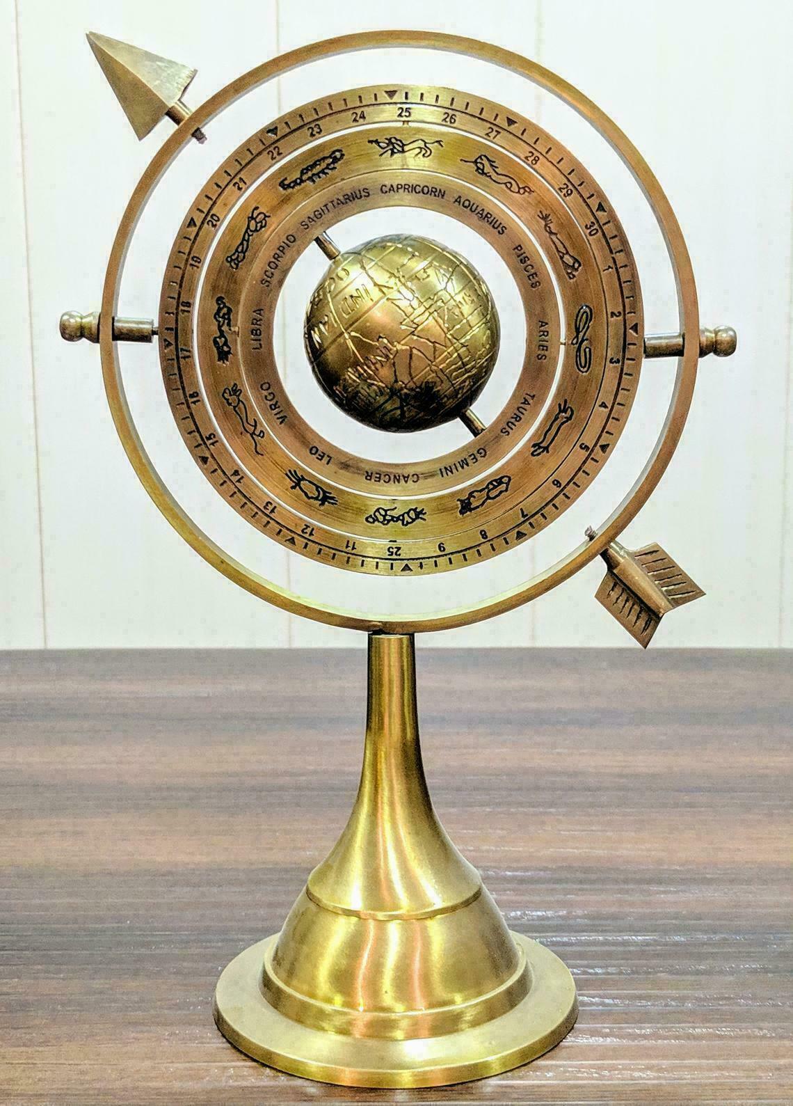 Nautical Brass Globe Armillary Globe Showpiece, Brass Armillary Decor ...