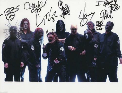 SLIPKNOT FULL BAND SIGNED PHOTO 8X10 RP REPRINT JOEY JORDISON COREY ...