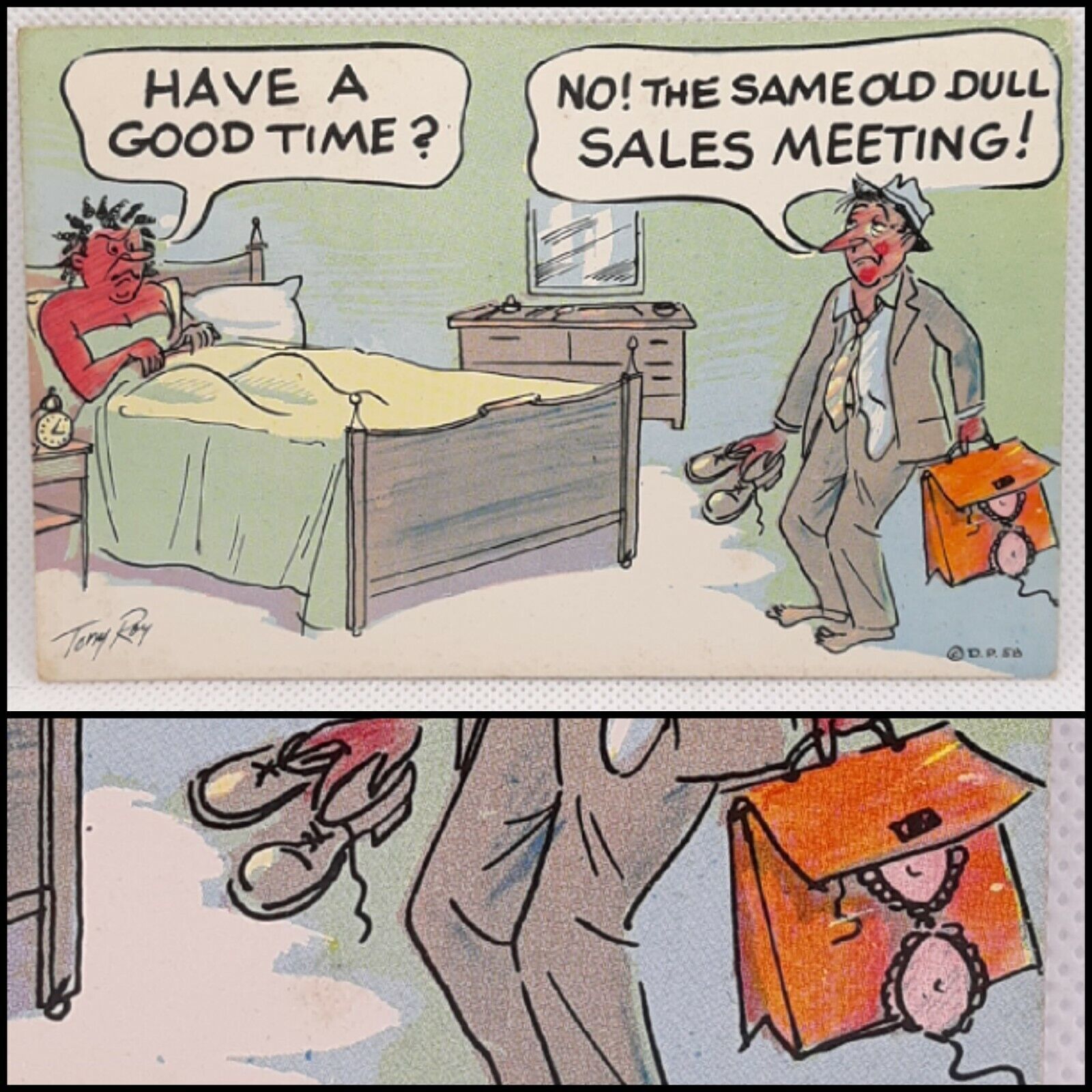 Lying Cheating Husband Vintage Tony Roy Comic Postcard Posted 1963 - Non-Topographical Postcards