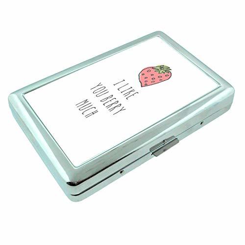 Berry Pun Em1 Hip Silver Cigarette Case Id Holder Metal Wallet 4" X 2. ...