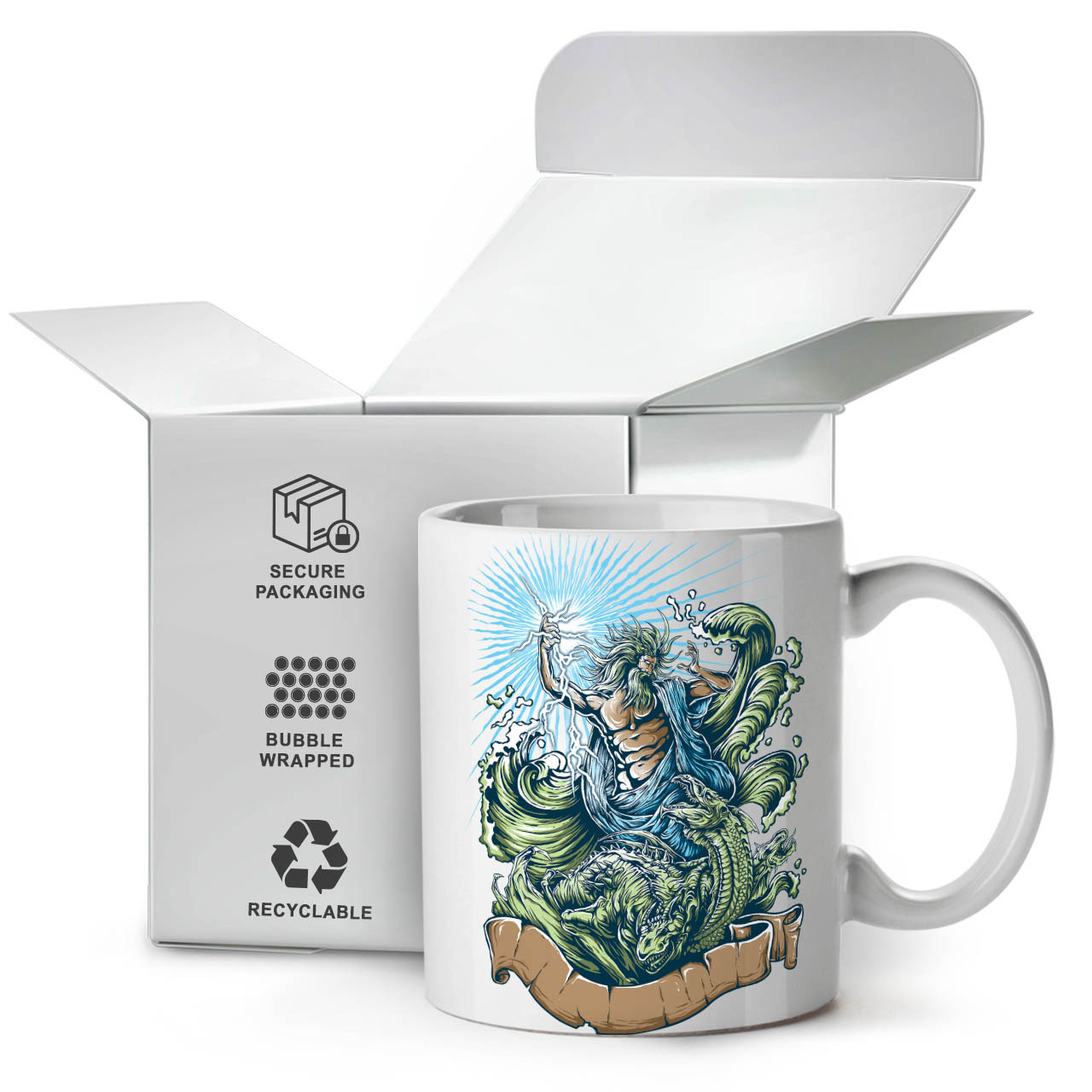 Zeus Old God NEW White Tea Coffee Mug 11 oz | Wellcoda - Kitchen & Home