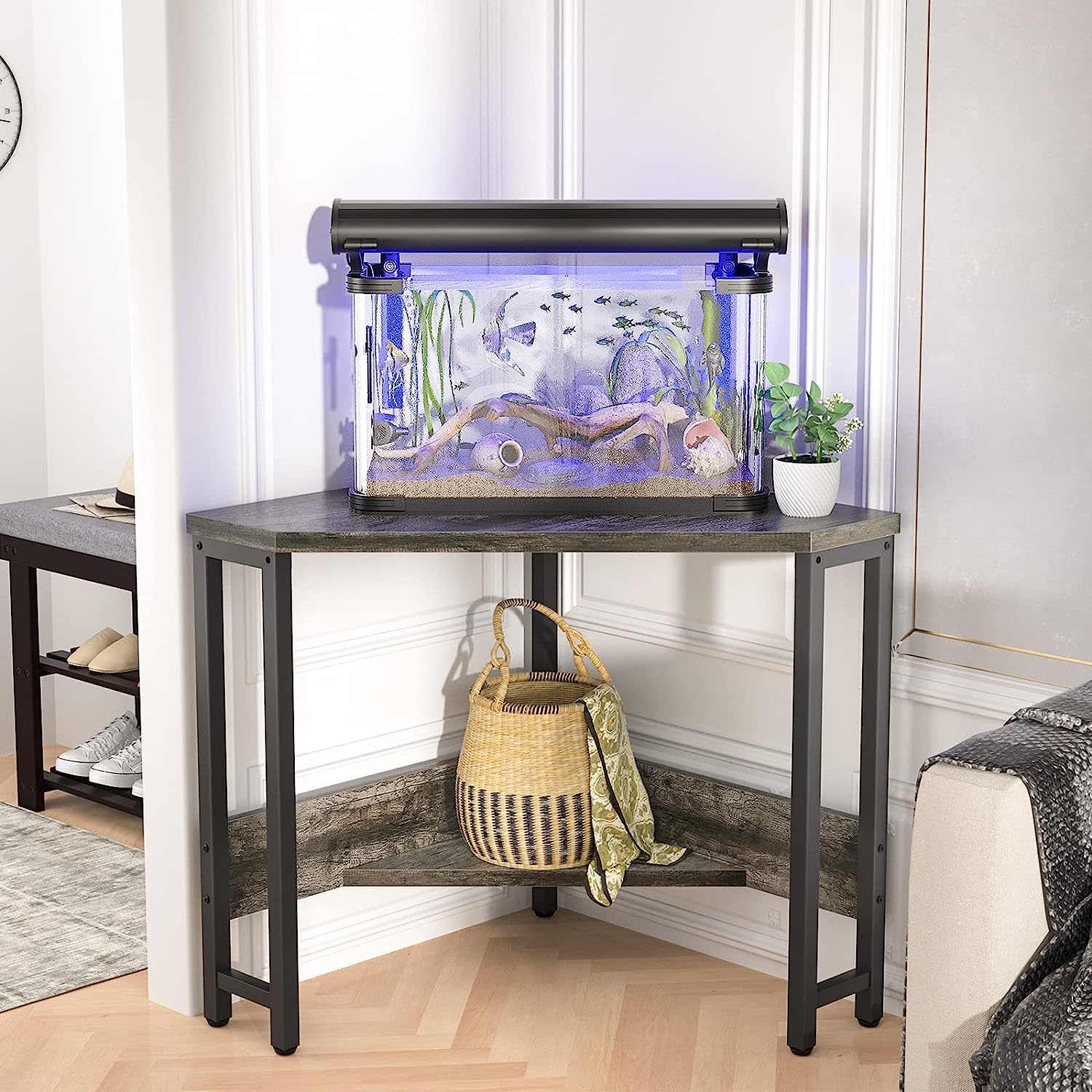 Corner Desk Small Desk With Outlets Corner Table For Small Space ...