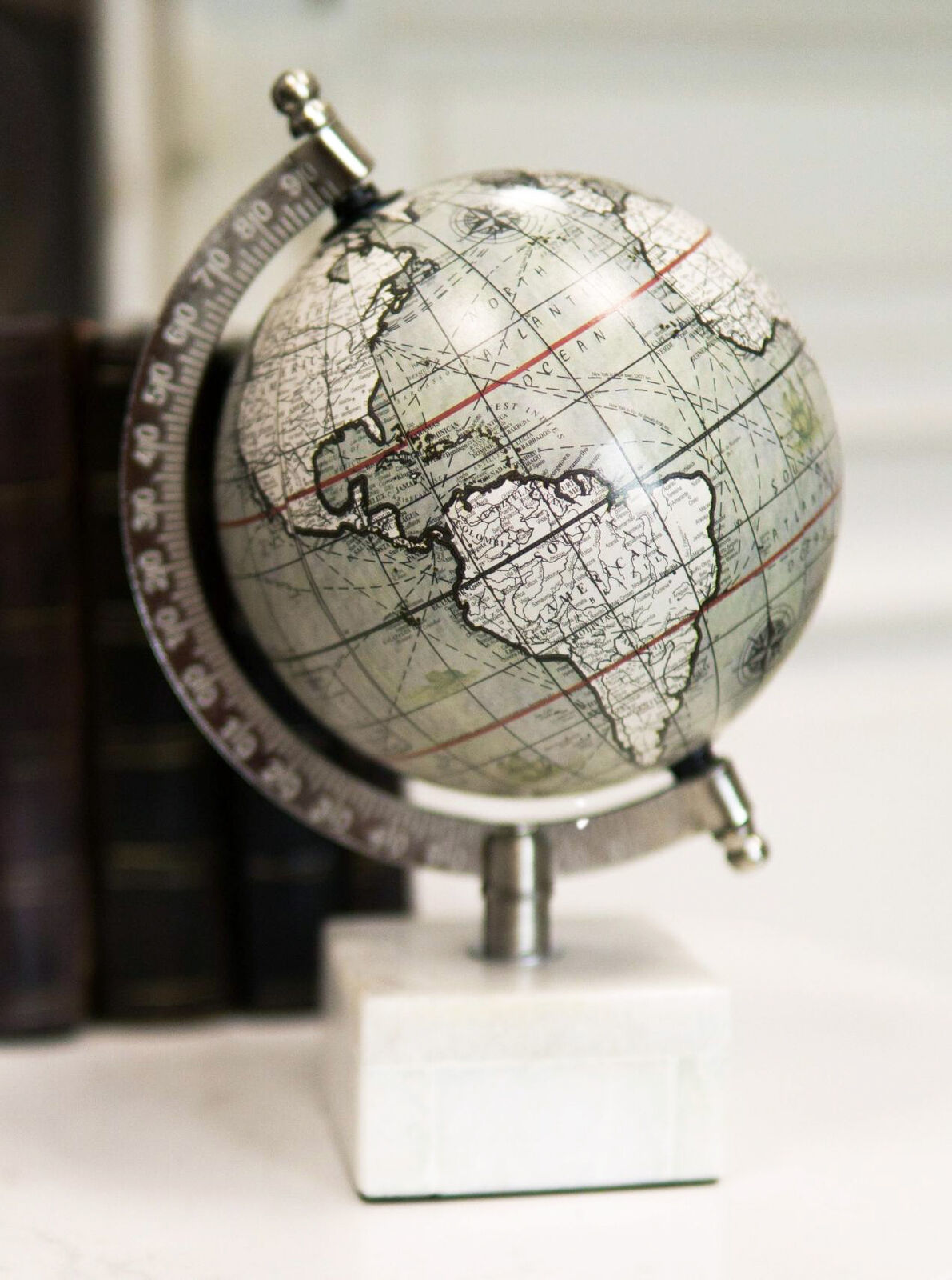 Contemporary Modern Decorative Desktop World Atlas Map Globe With Tilt ...