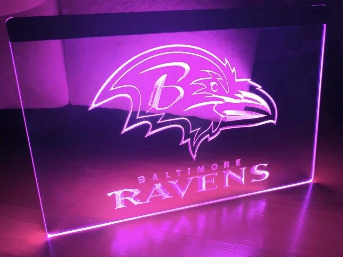 Baltimore Ravens LED Neon Sign Hang Signs Wall Home Decor, Room, Craft ...