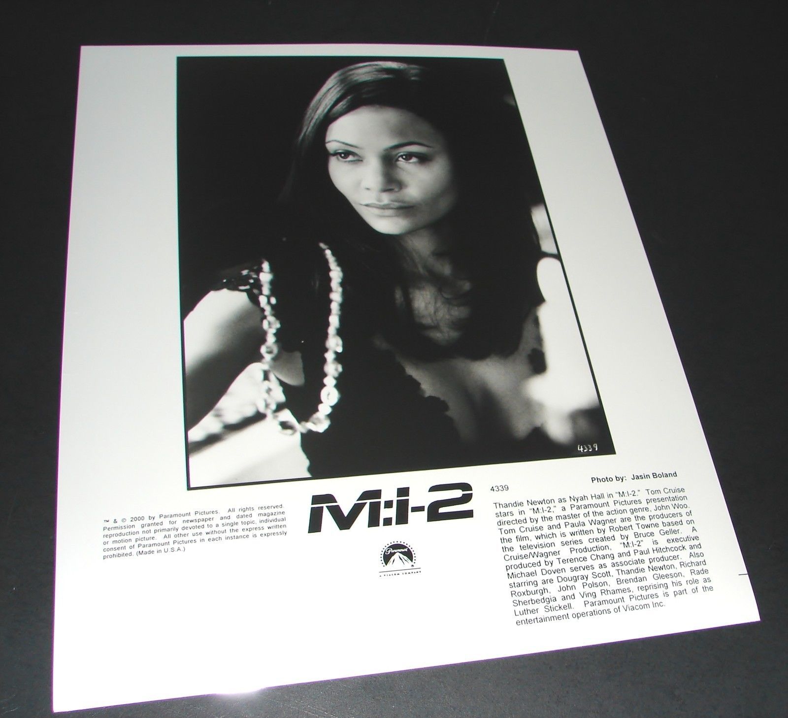 2000 Movie MISSION IMPOSSIBLE M:I-2 Press Photo Thandie Newton 4339 ...
