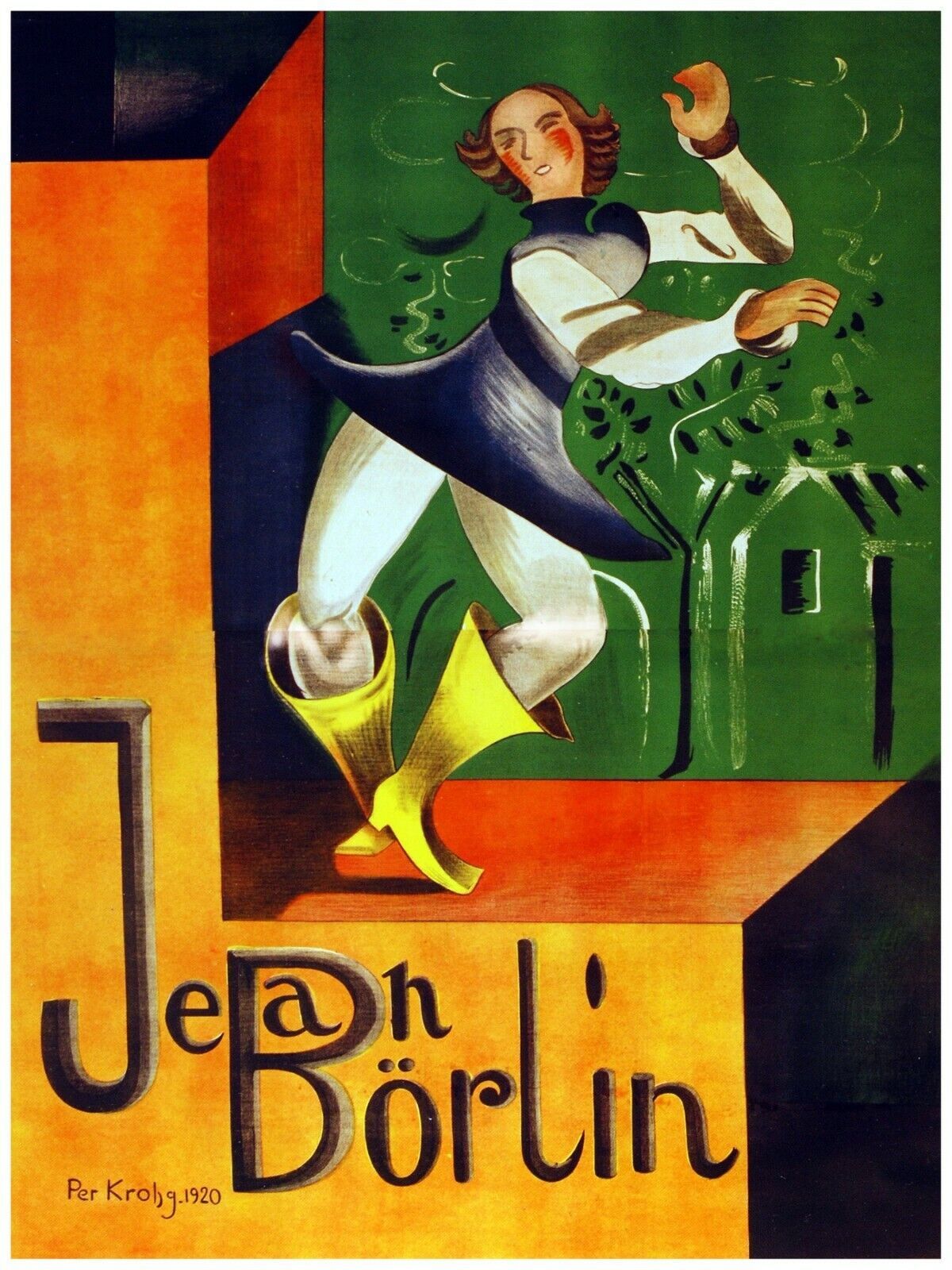4236.Jean.Borlin.Per Krog.1920.Man dancing alone.POSTER.decor Home ...