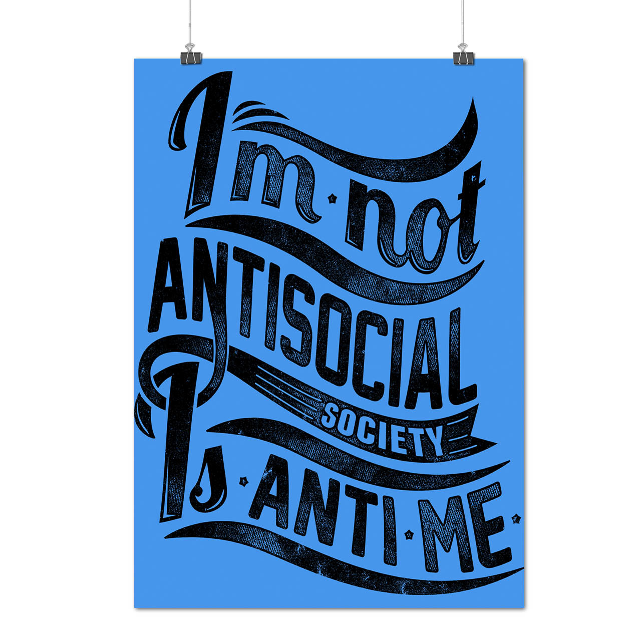 Not Antisocial Cool Funny City Life UK Matte/Glossy Poster A0 A1 A2 A3 ...