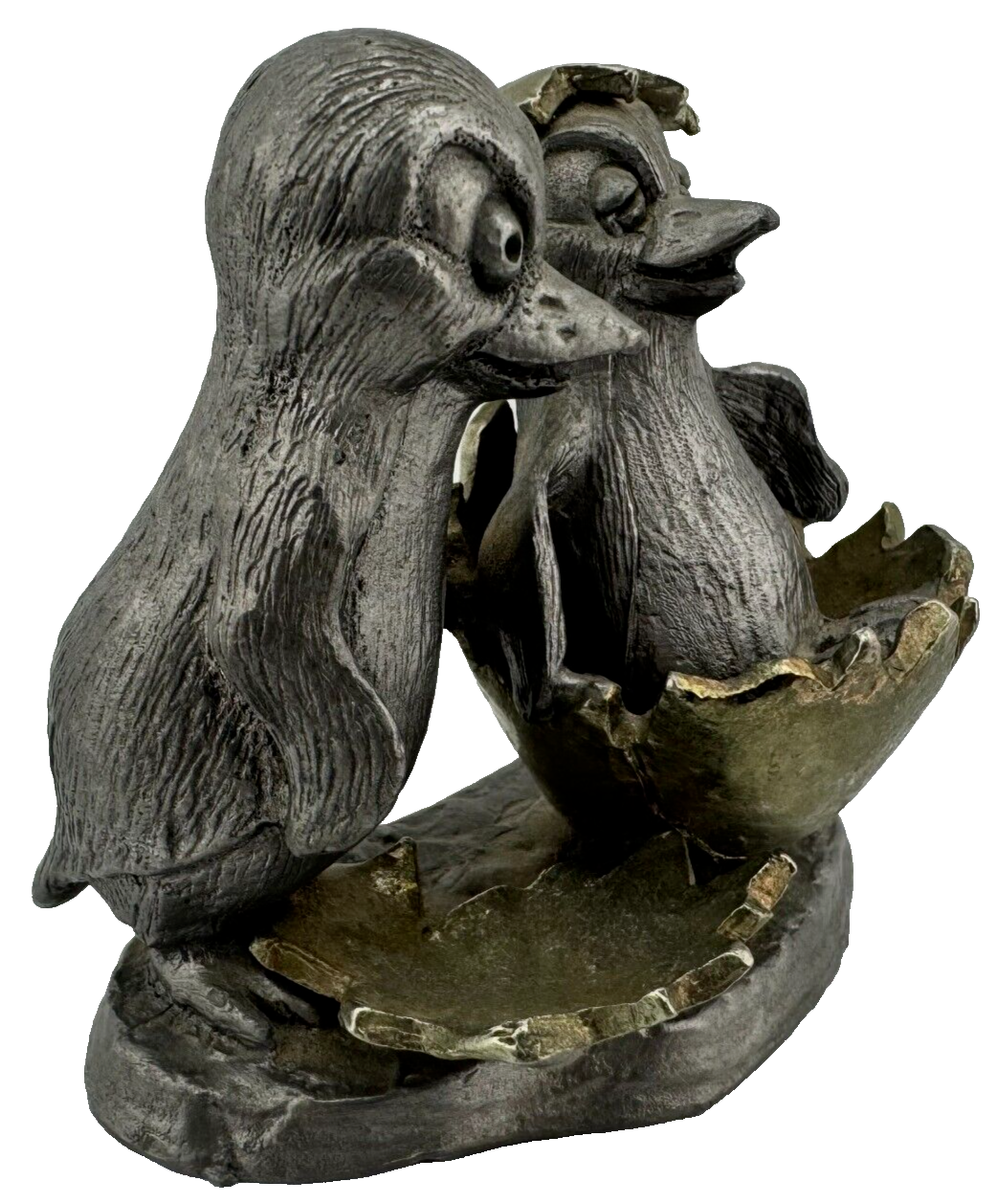 1984 Penguin Penguins Hatching Shell Egg Michael Ricker Pewter Signed ...