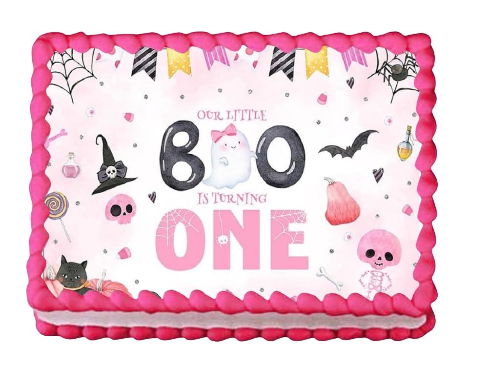 Our Little Boo Is Turning One Edible Image 1st Birthday Edible Cake ...