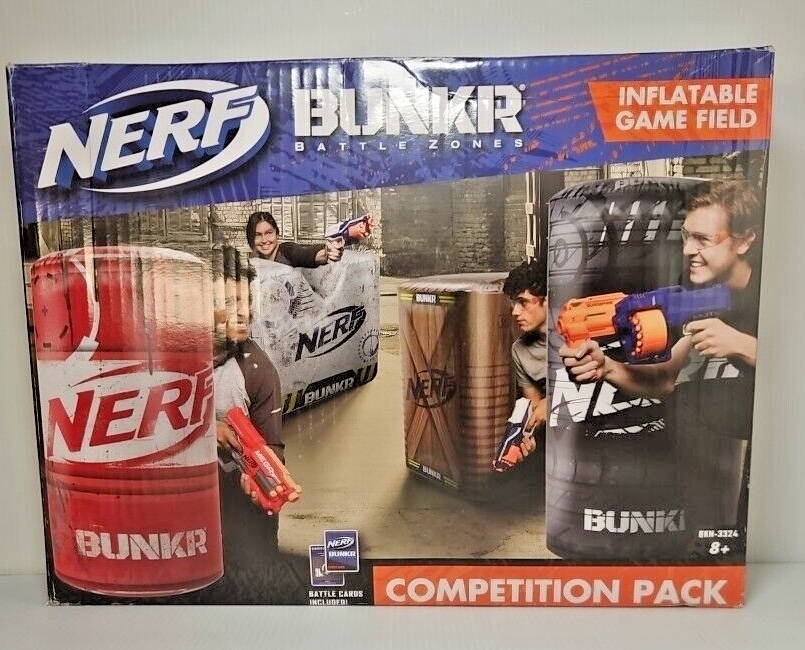 NERF Bunkr BattleZone Competition Pack of 4 Inflatable Crate and Barrel ...