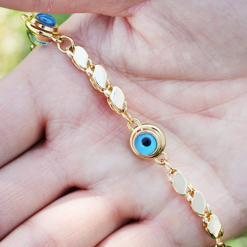 18K Gold New Mysterious Element Lucky Demon Eye Ladies Bracelet Event ...