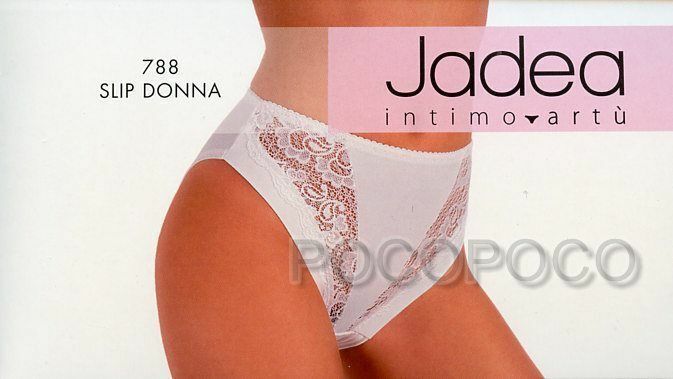 Slip vita alta con pizzo da donna elasticizato cotone modal elastico Jadea 788 - Panties
