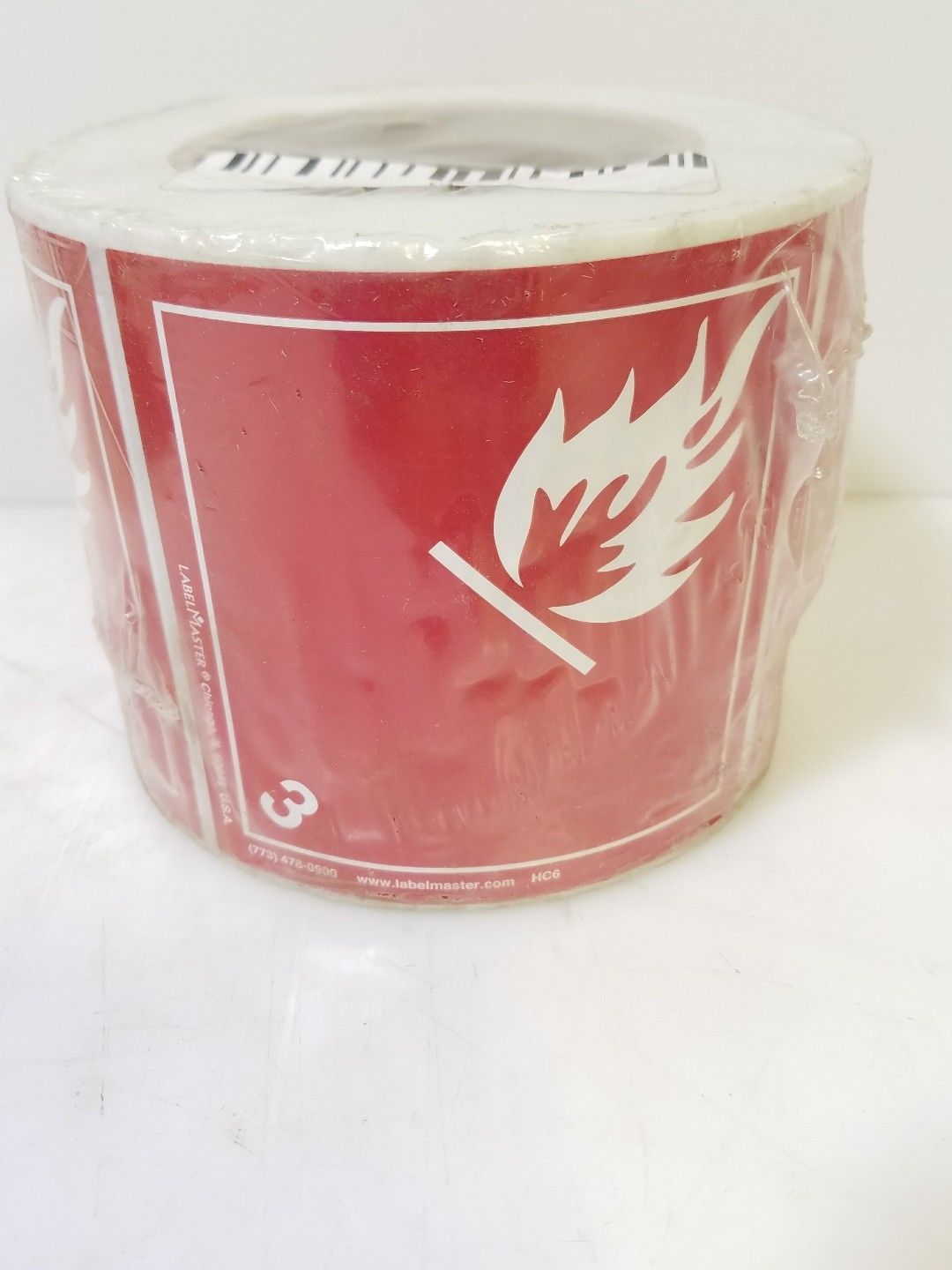 Roll 500 LABELMASTER HC6 Flammable Liquid Label Sticker 4" X 4" Caution ...